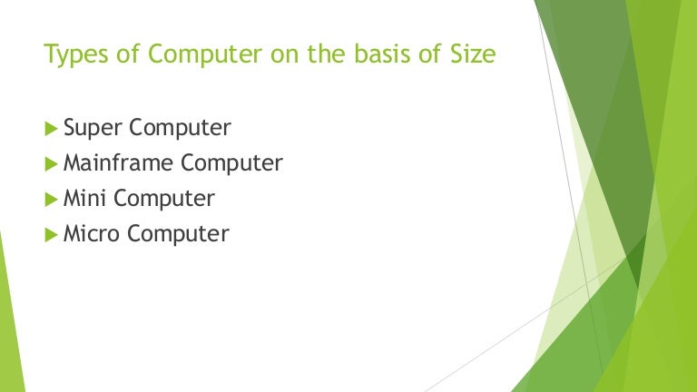 Types of computer on the basis of size
