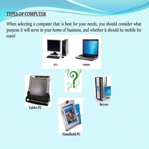 Types Of Computers | PPTX | Laptops | Computing