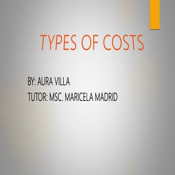 Types of costs | PPTX