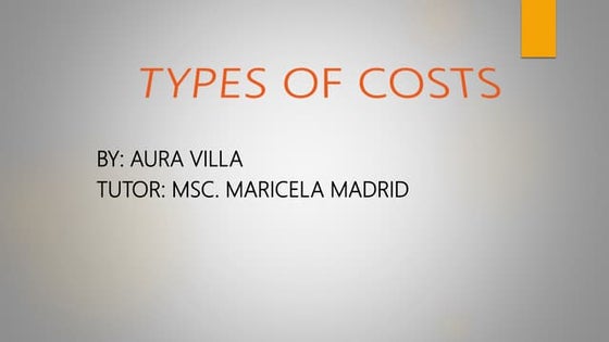 Types of Costs | PPT