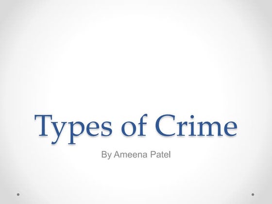Crime and its types | PPT | Crime & Harmful Acts to Individuals ...