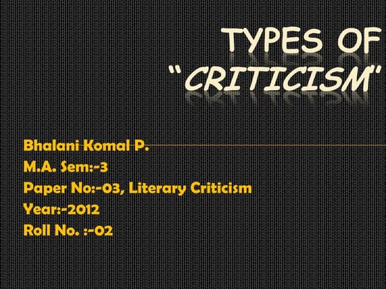 External and internal criticisms | PPTX