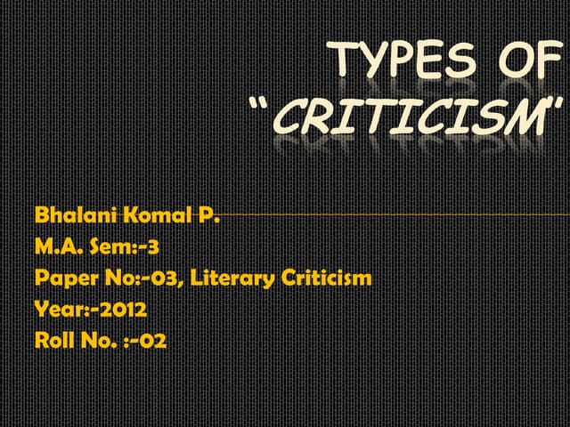 External and internal criticisms | PPTX