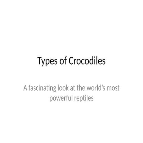 Types Of Crocodiles Presentationfor Review Pptx