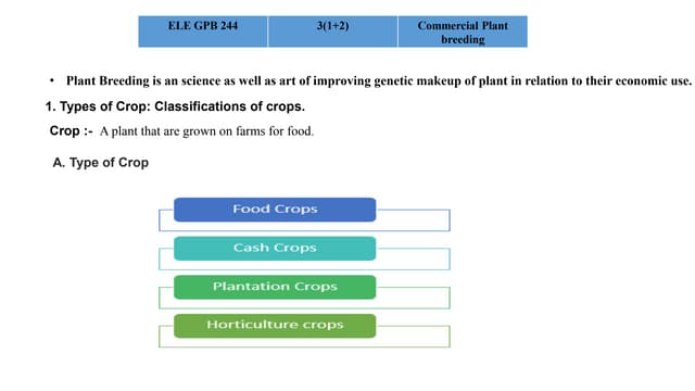 Classification of crops | PPTX