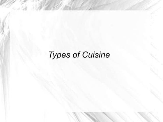 Types of Cuisine | PPT
