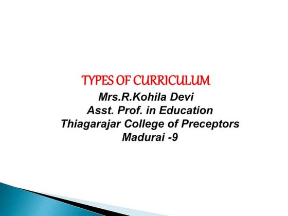 Types of curriculum design (1) | PPT