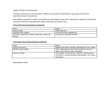 Types of data and research: jjd | DOCX