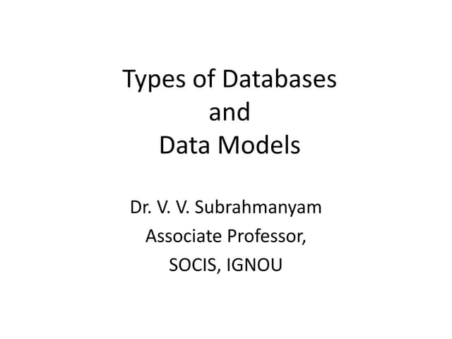 All data models in dbms | PPTX