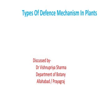 Types of defence mechanism in plants | PPTX