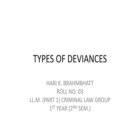 Types of deviances | PPTX