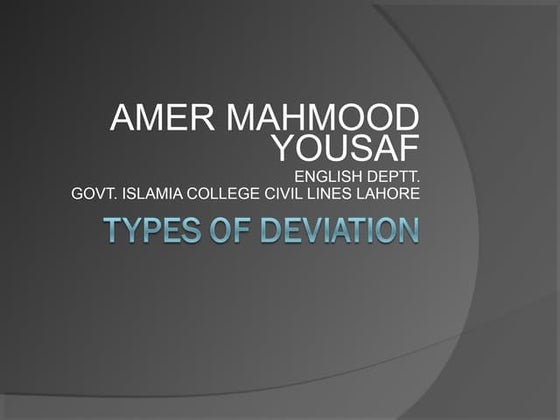 Stylistics - Norm and Deviation. | DOCX