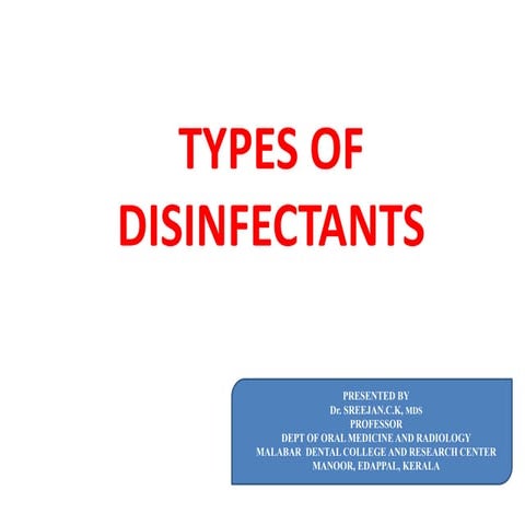 Types of disinfectants | PPT