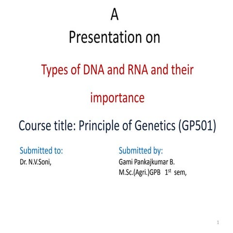 Types of DNA and RNA and their importance | PPTX