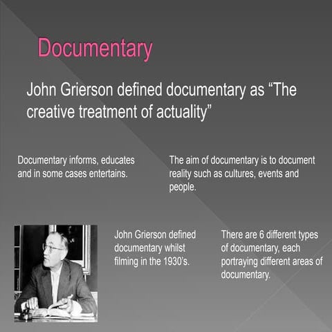 Different types of documentaries | PPTX