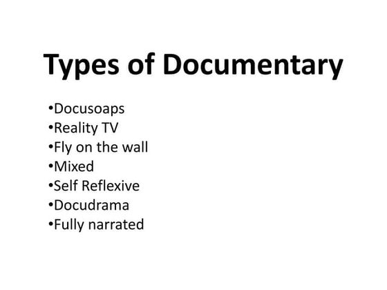 Types of Documentary | PPT