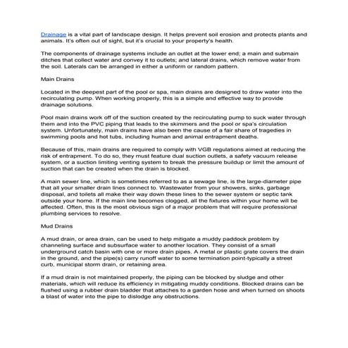 Types of Drainage.docx | Indoor Environmental Quality | Home & Garden