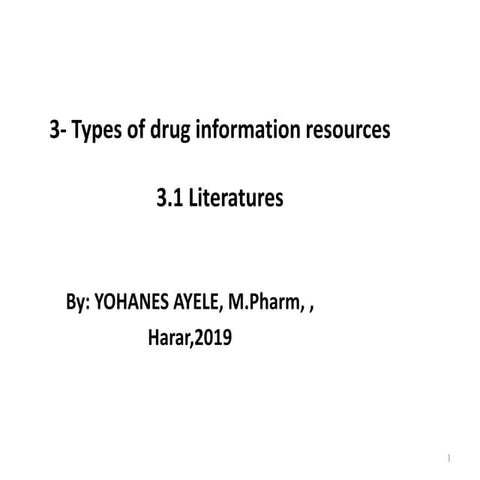 Drug information resources | PPT