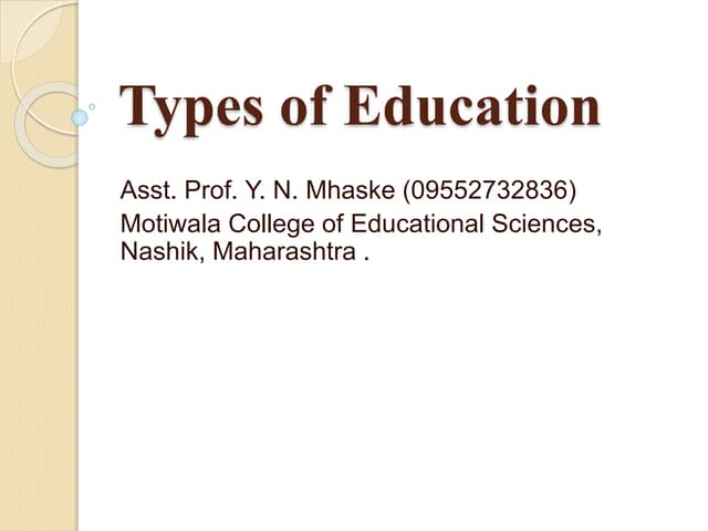 Types of Education | PPTX