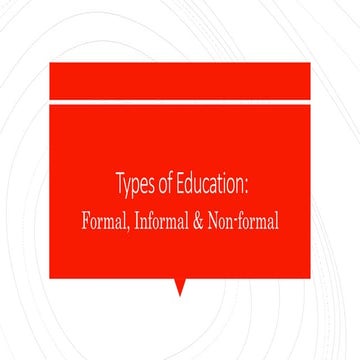 Types Of Education Formal, Informal and non formal | PPTX