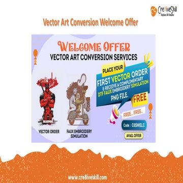Vector Conversion Services Welcome Offer | Cre8iveSkill | PPT