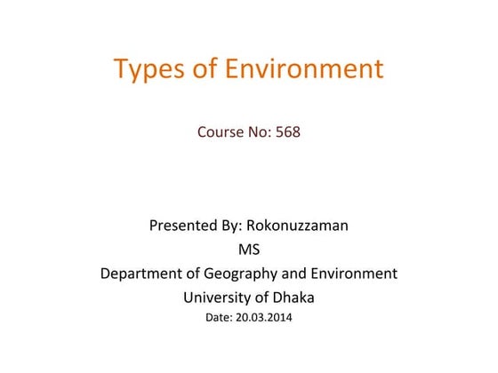 Environment and their components | PPT