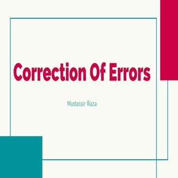 Types and Correction of Errors | PDF