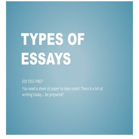 Types Of Essays | PDF