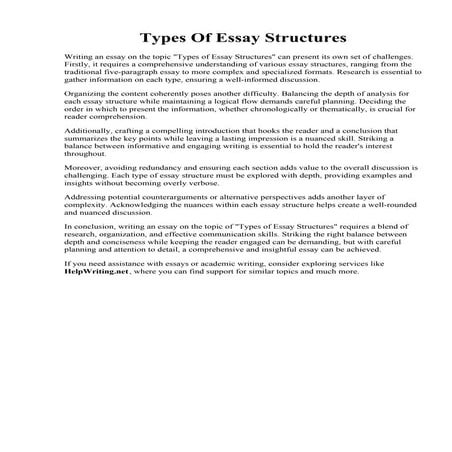 Types Of Essay Structures | PDF