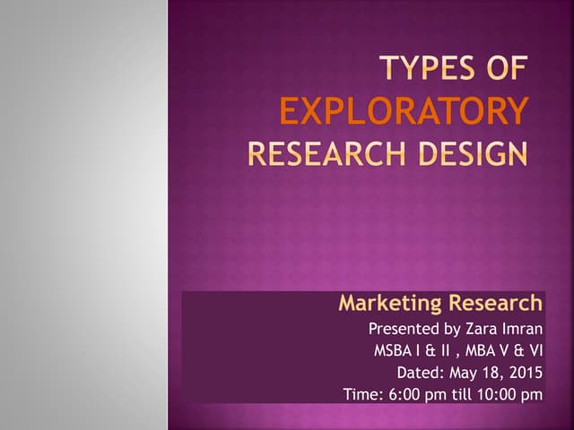 Exploratory Research Design | PPTX