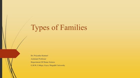 family and types of family | PDF