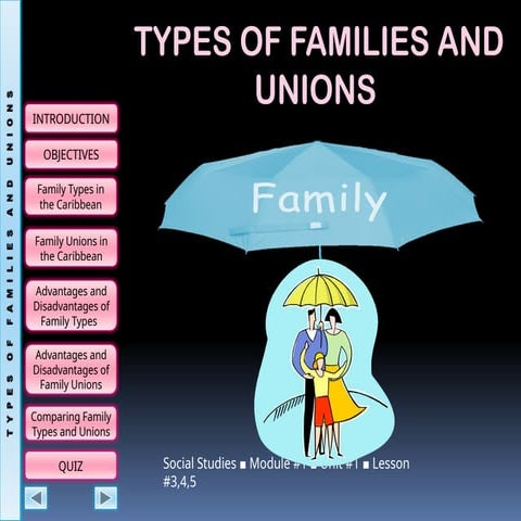 Social Studies M1 Types of family and unions | PPT