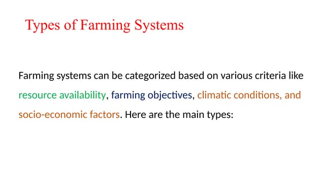 Types of Farming System | PPTX