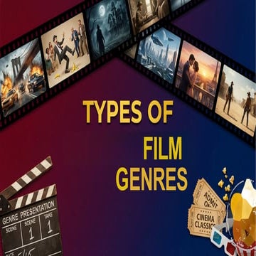 Types of Film Genres with colourful pictures and schemes | PPTX
