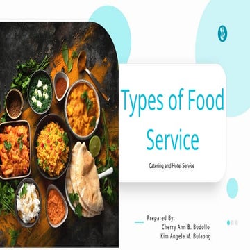 Types Of Food Service sa home management | PPT