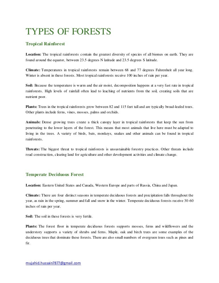 Types of forests