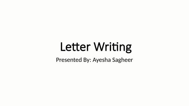ENGLISH CORRESPONDENCE KINDS OF LETTERS | PPTX