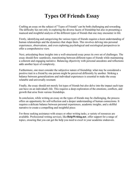 A Good Friend Essay | PDF