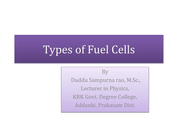 Fuel cells | PPT