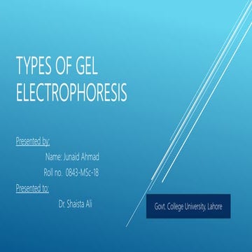 Types of gel electrophoresis | PPTX
