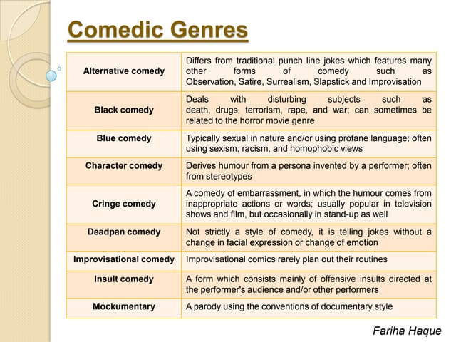Generic conventions of comedy
