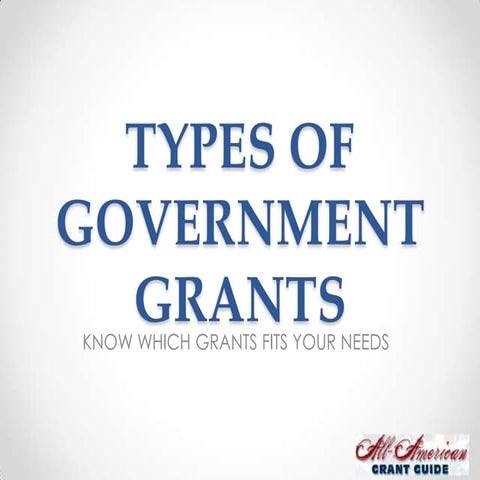 Types of government and federal grants | PPTX