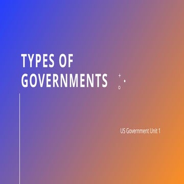 Types of Governments - US Government or Civics | PPTX
