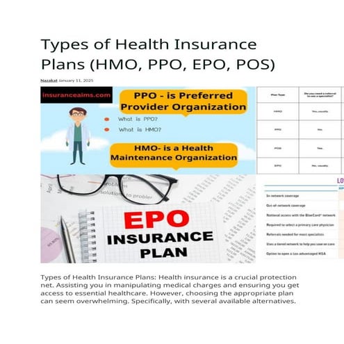 Types of Health Insurance Plans (HMO, PPO, EPO, POS).docx
