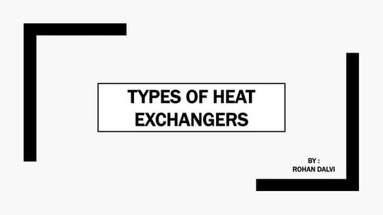 Heat exchanger and its type,ntu method | PDF