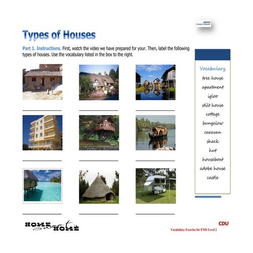 Different Types Of Homes Worksheet Homes Around The World STEAM