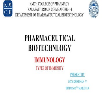 TYPES OF IMMUNITY , IMMUNOLOGY PHBT.pptx