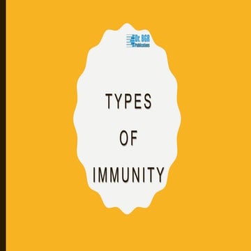 Types of Immunity | Dr.BGR Publications | PPTX