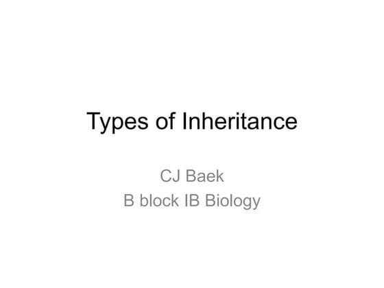 Patterns Of Inheritance Ppt 3870
