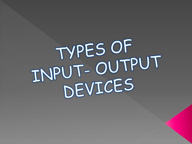 Input devices presentation